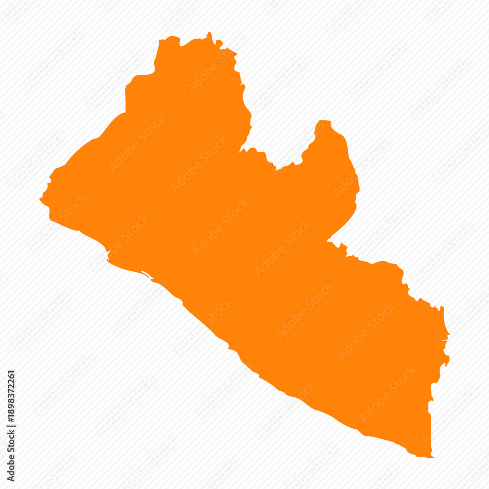 Orange Simple Map of Liberia Country Stock Vector | Adobe Stock