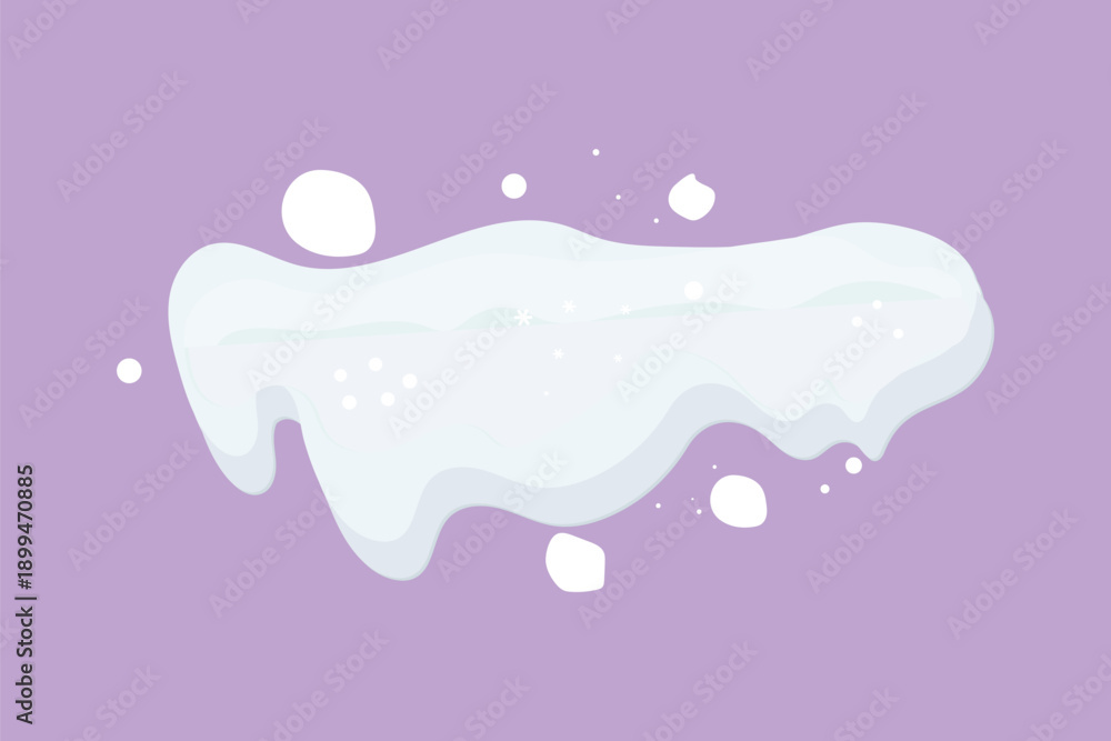 Winter snow caps and icicle drifts, icy vector borders with frozen ...