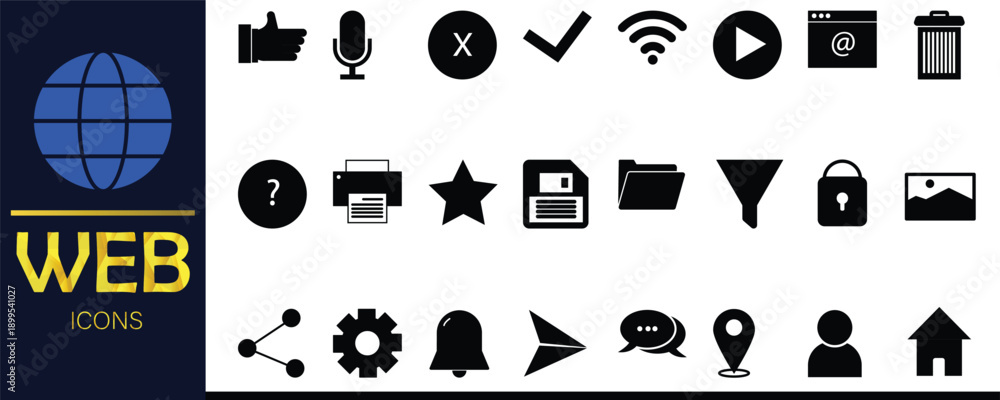 Modern UI/UX Icon Pack – Flat Vector Symbols for Web & App Interface ...