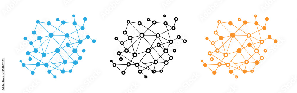 Network connection diagrams with nodes and lines Stock Vector | Adobe Stock