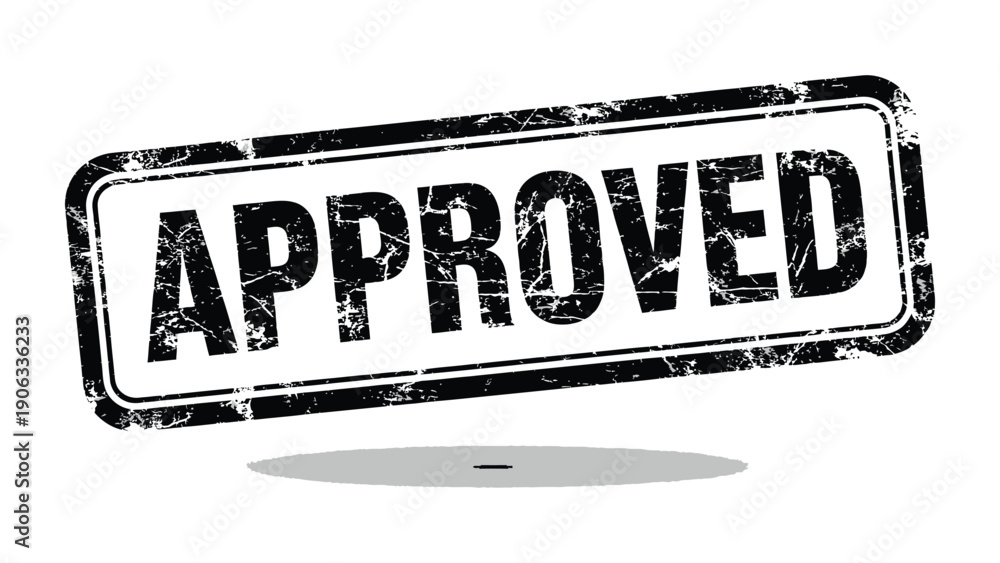 Approved Stamp: A bold stamp declaring APPROVED, a symbol of ...