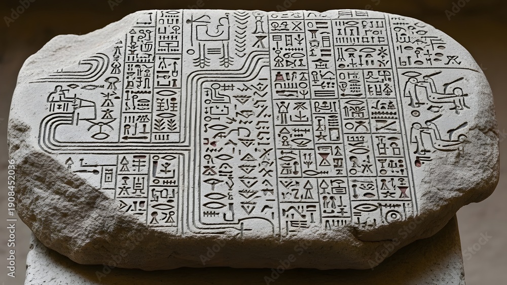 Stock-Foto „World water day ancient mesopotamian stone inscription ...