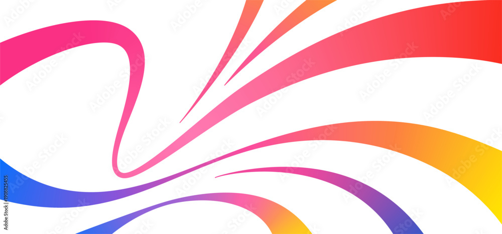 เวกเตอร์ Stock Abstract Wave Background with Flowing Colorful Ribbons ...