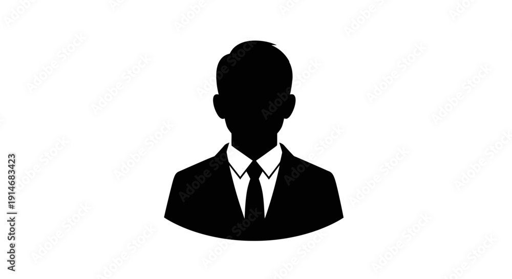 Professional Businessman Silhouette Icon. Generic Male Profile Avatar ...