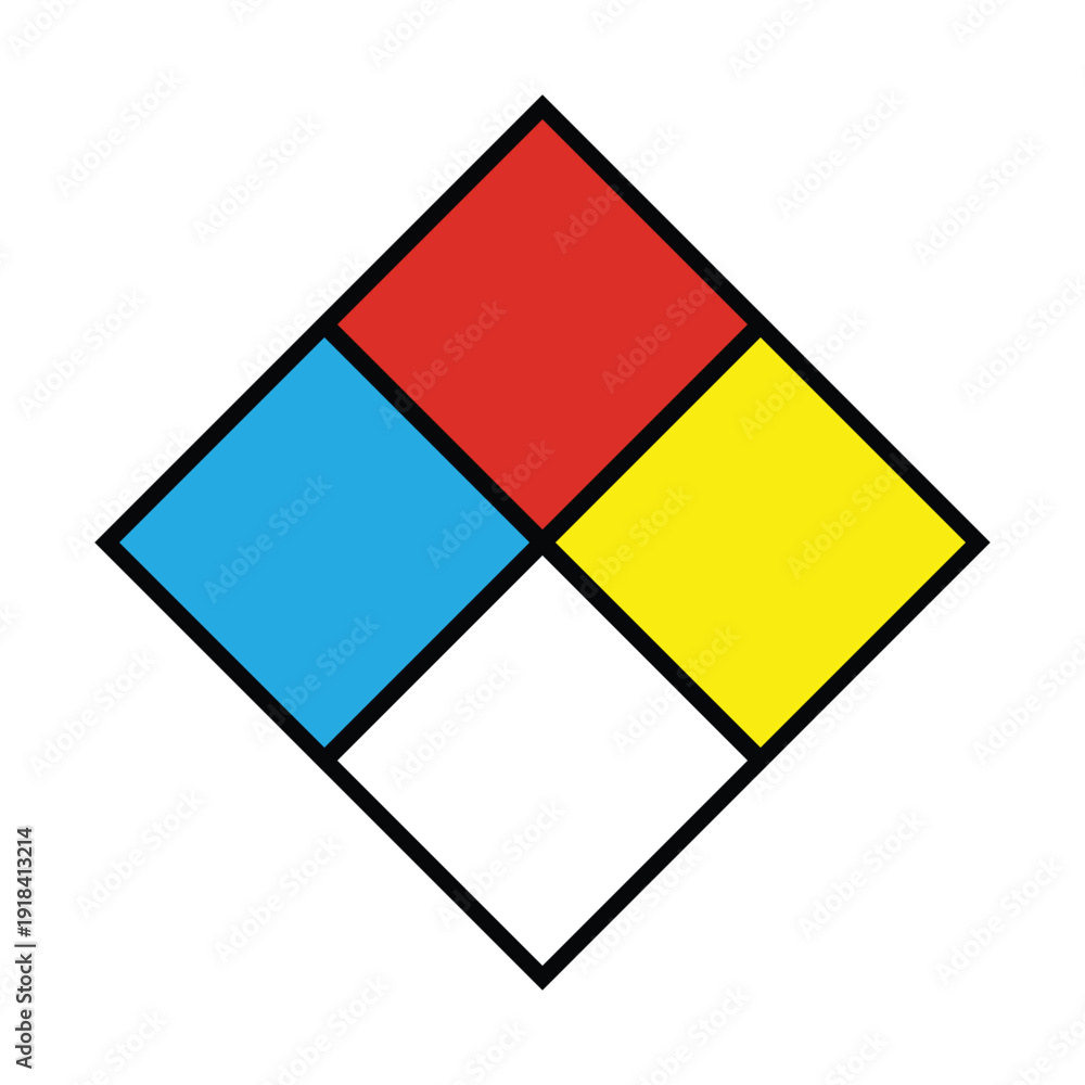 NFPA 704 Hazard Diamond Sign – Fire Safety Chemical Identification ...