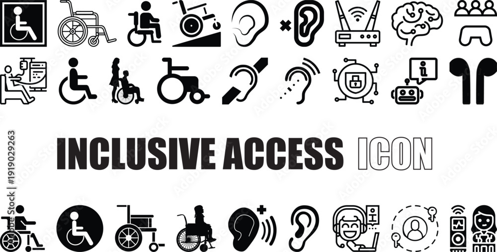 Inclusive Access Icon Collection Assistive Technology, ADA Compliance ...