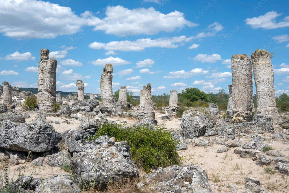 Stock-Foto „Rock formation Pobiti Kamani (Upright Stones), Bulgaria ...