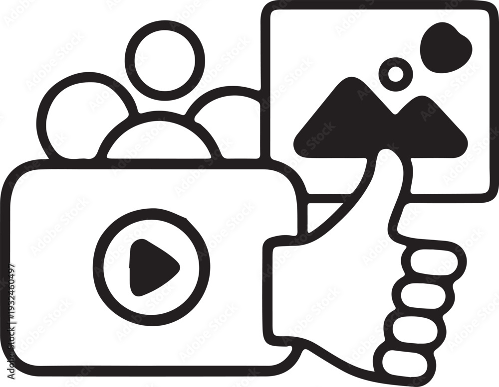 Business Workflow and HR Line Icon Set - Minimal Outline Icons for ...