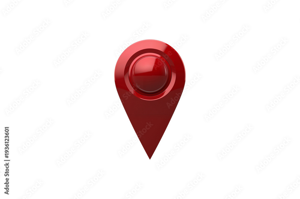 Red 3d glossy map pin symbolizing navigation, destination, and location ...