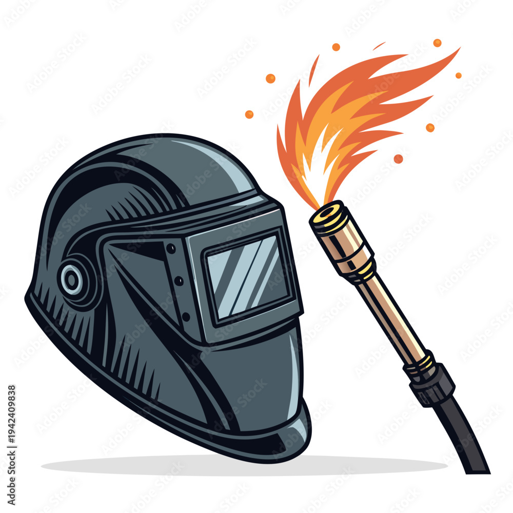 Beautiful Create Bold Stroke Welding Mask And Torch Premium Digital ...