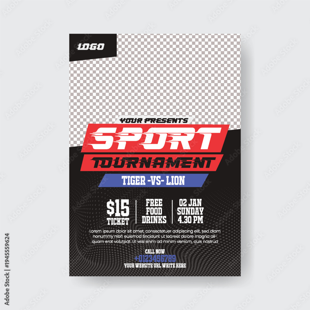 Modern sports event flyer A4 print ready flyer poster template design ...