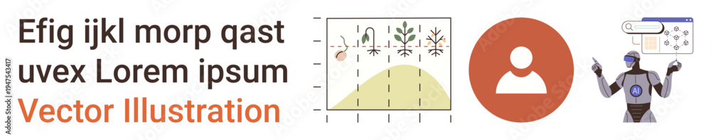 Image vectorielle Stock Data analysis, automation, AI tools, human ...