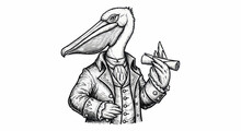 Vintage Dapper Pelican Free Stock Photo - Public Domain Pictures