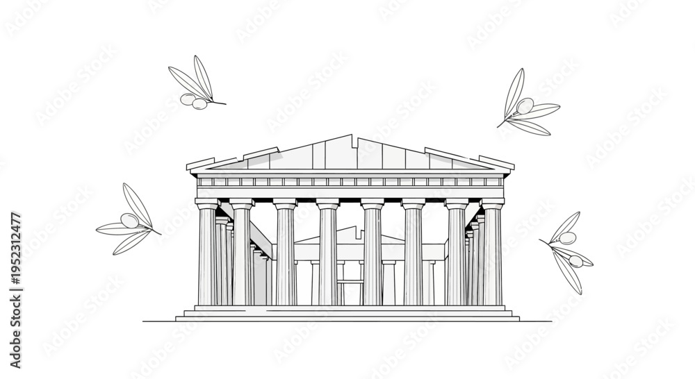 Ancient Greek Temple Architecture Columns. の Stock ベクター | Adobe Stock