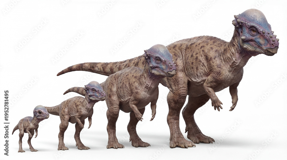 Pachycephalosaurus growth stages life cycle prehistoric dinosaur ...