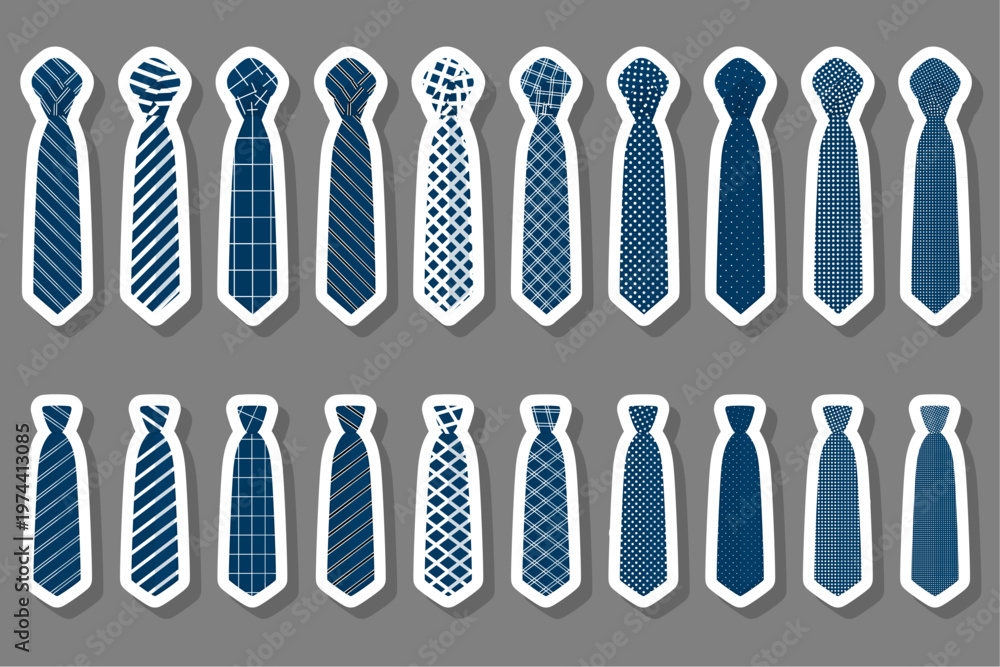 Set ties different types and neckties various size Stock Vector | Adobe ...