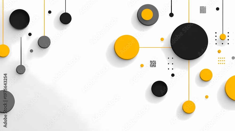 Minimalist Data Visualization Background with Yellow and Black Circles ...