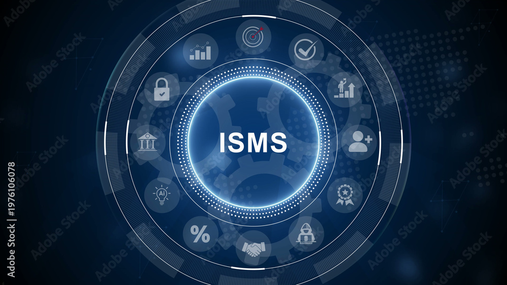 ISMS - Information security management System concept. 3d Motion ...