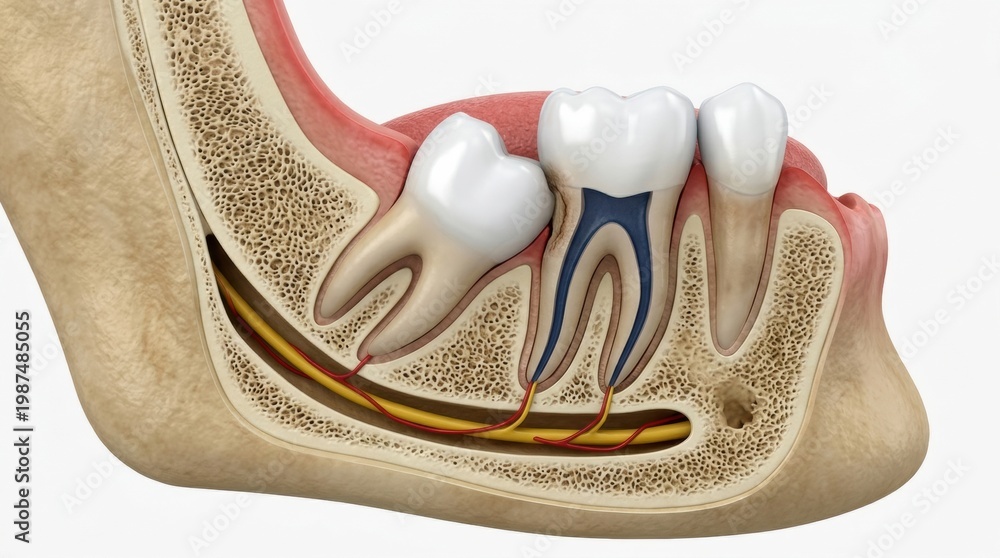 Stock-Foto „Diagram Showing the Anatomy of a Tooth Root Including ...