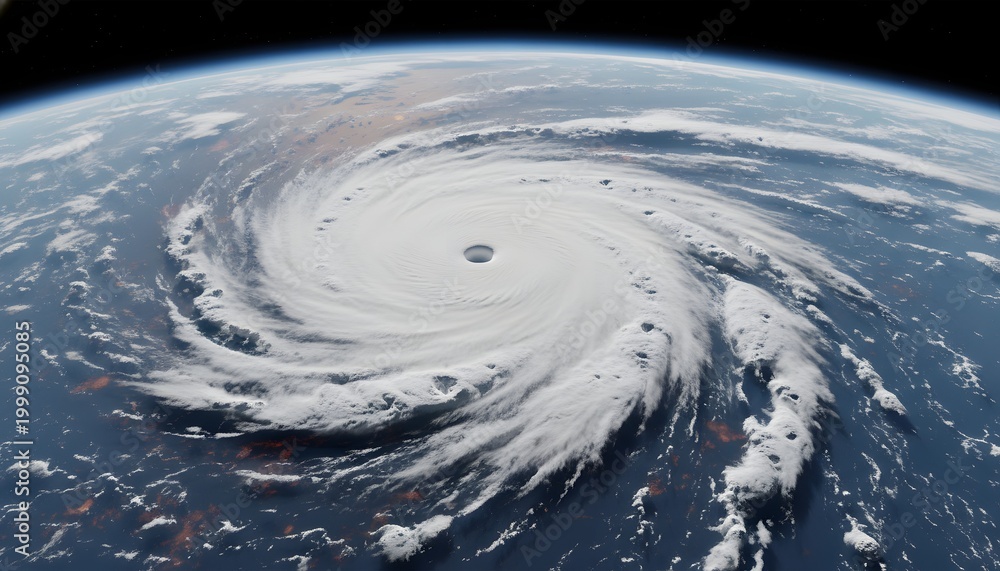 Satellite image of dangerous global warming during a severe hurricane ...