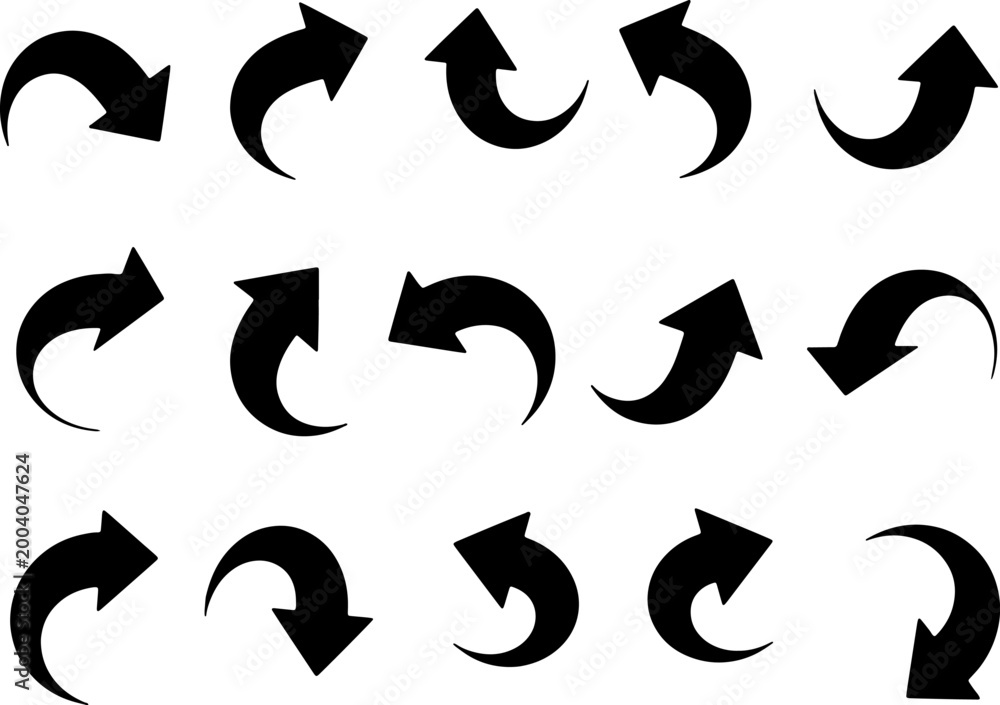 Dynamic Curved Vector Arrow Shapes Set for Flowcharts UI Layouts ...