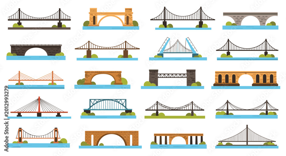 Comprehensive collection of various bridge types and designs including ...