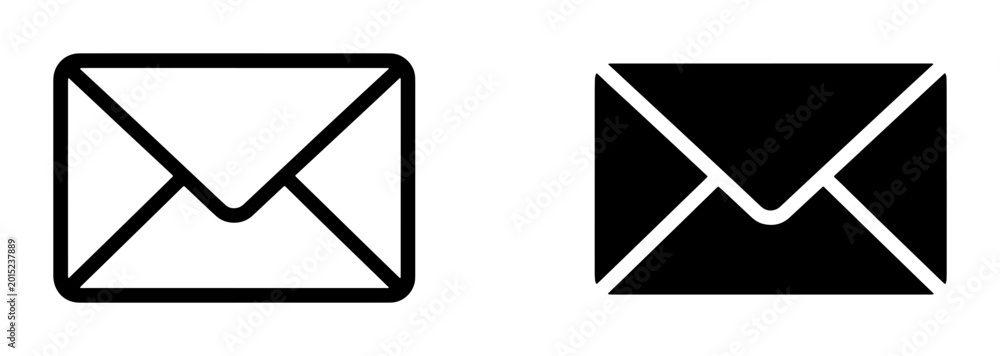 Email Icons: Outline and Solid Envelope Symbols for Communication and ...