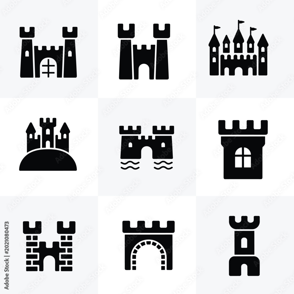 Collection of castle and fortress featuring various architectural ...