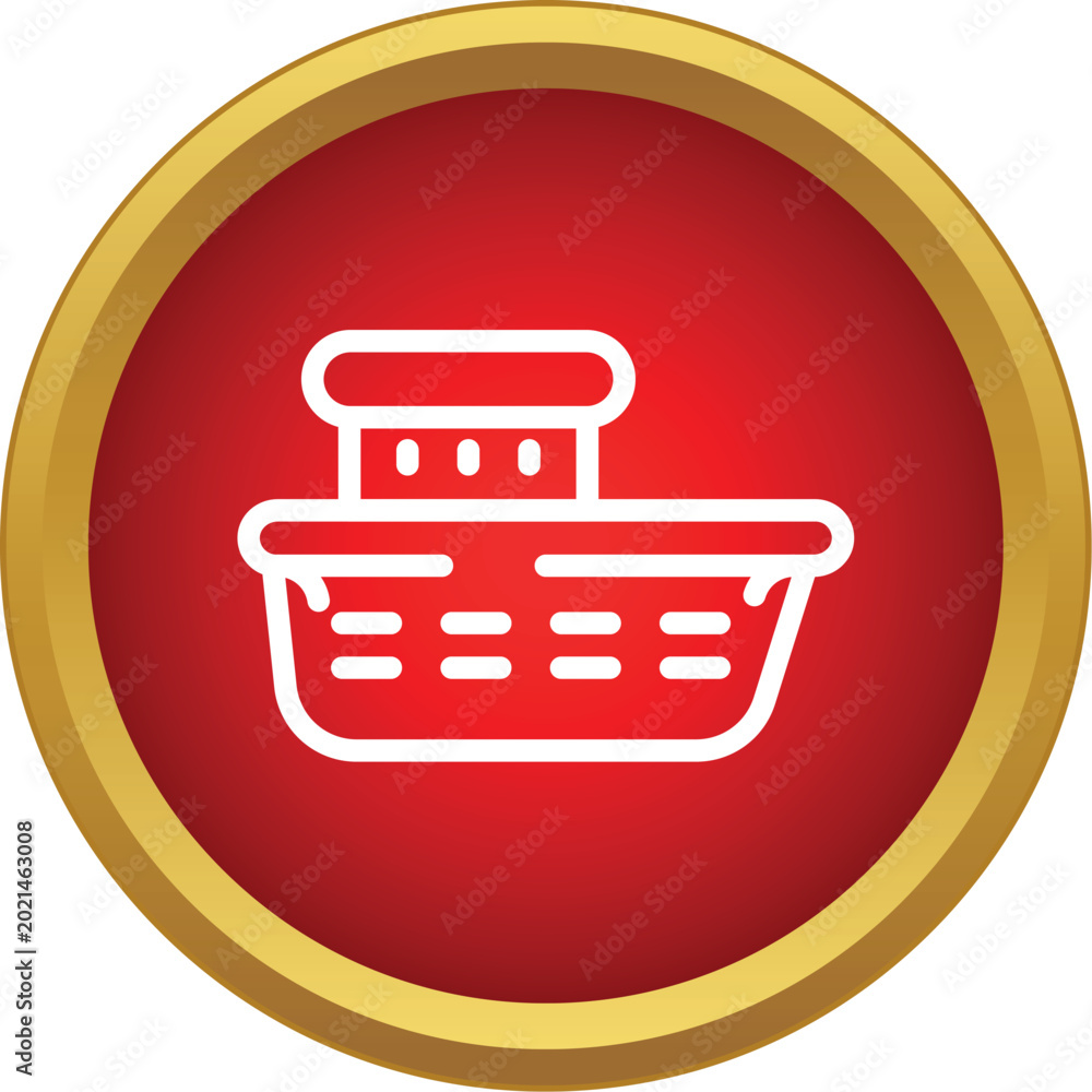 Ship icon outlining a marine vessel for cargo or passenger transport の ...