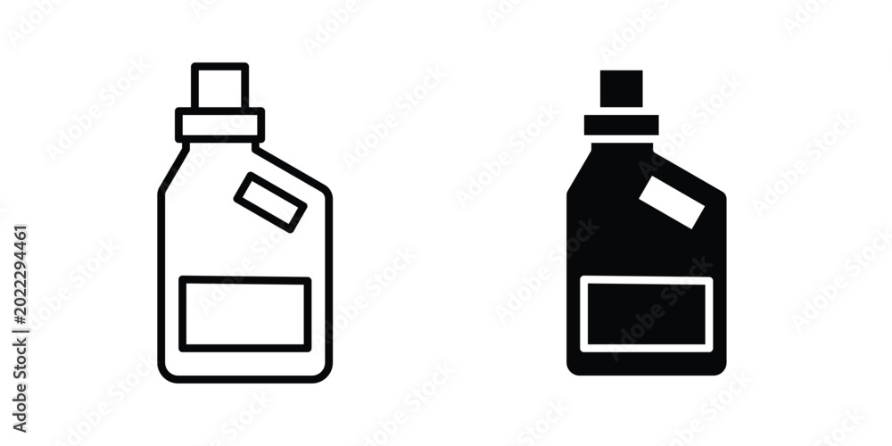 liquid detergent icon pack in line art and flat design style の Stock ...