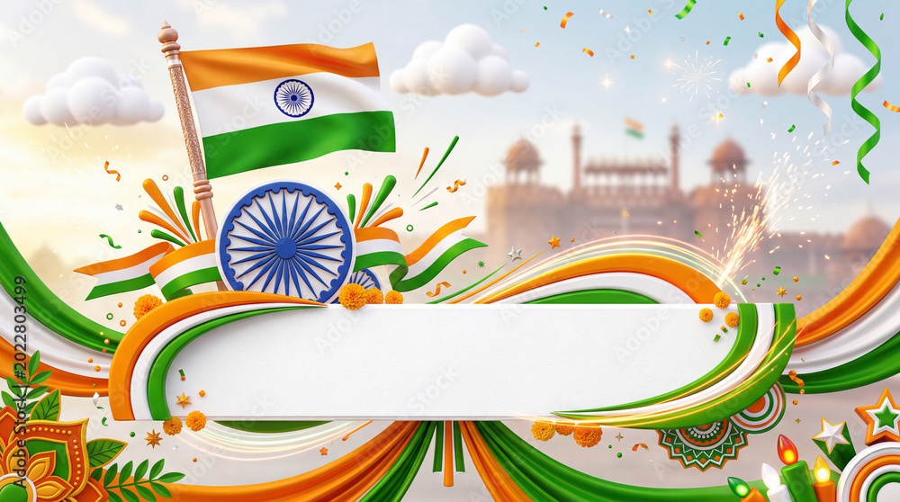 Celebration of Indian Culture at a National Event With Flags and ...
