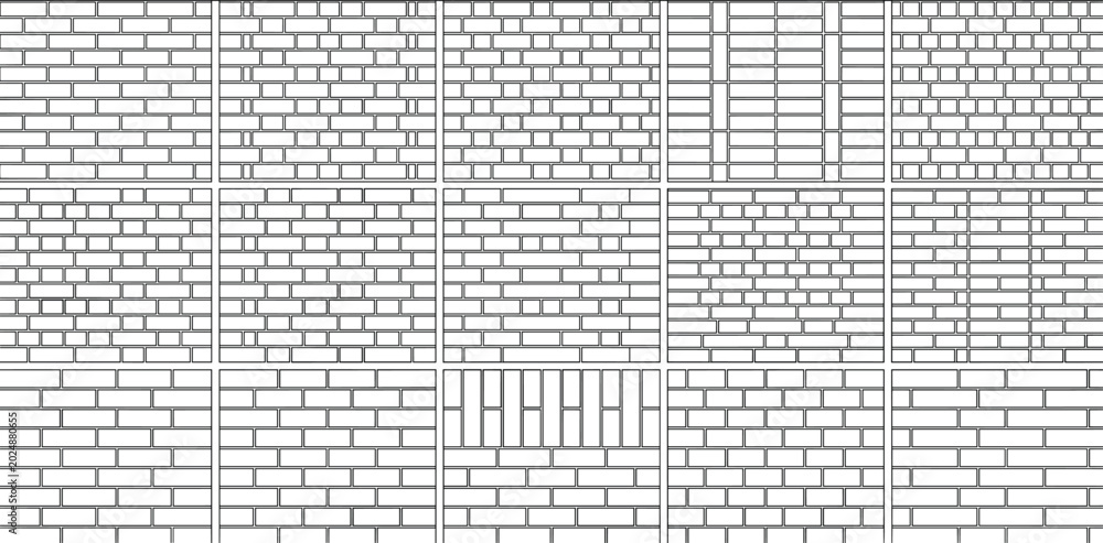 Architectural Brick Wall Hatch Pattern Set for CAD Technical Drawing ...