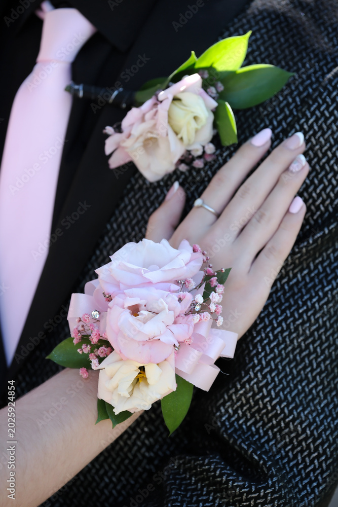 Couples High School Teens Dressed for Prom in Formal Gowns and Suits ...