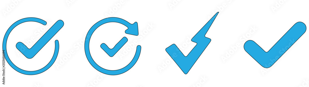 Verified badge icon tick symbol vector approved check mark icon. black ...