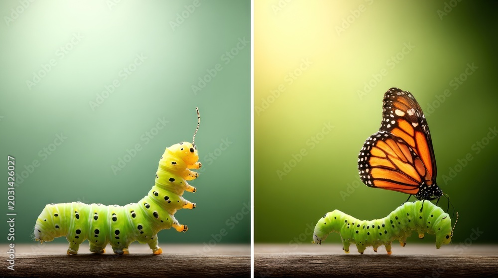 Sequential depiction illustrates the complete life cycle transformation ...