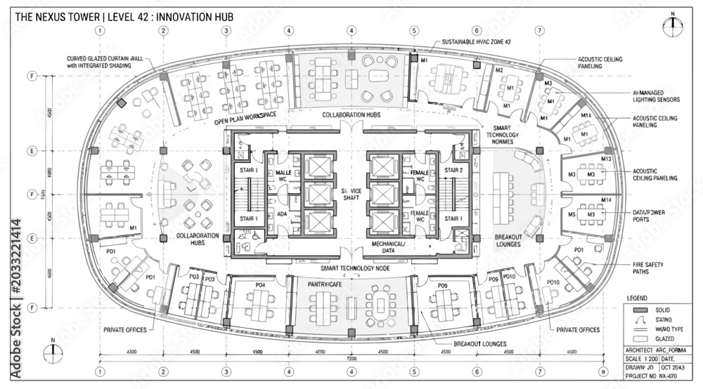 Vetor do Stock Floor plan of the nexus tower level 12 innovation hub ...