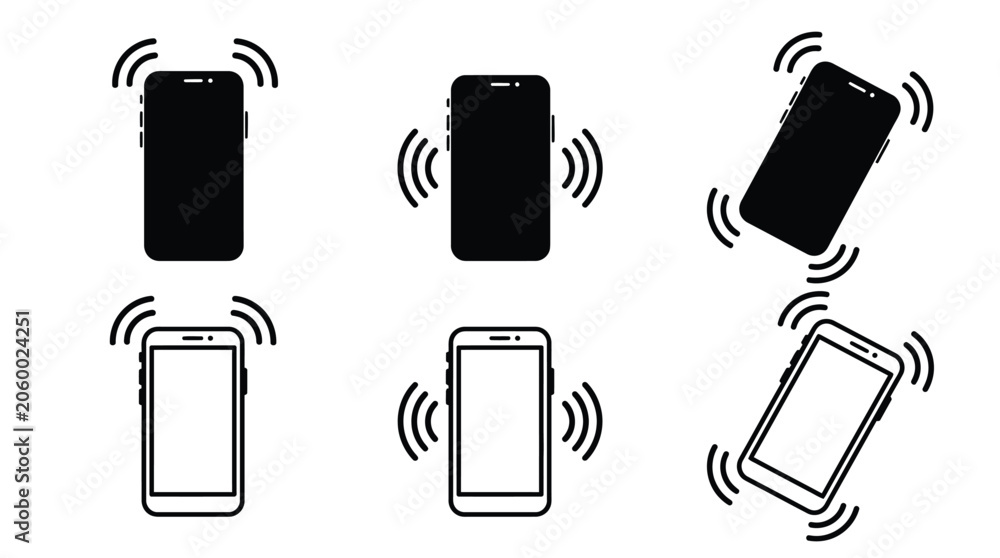 Minimalist black and white vector illustration showing multiple ...