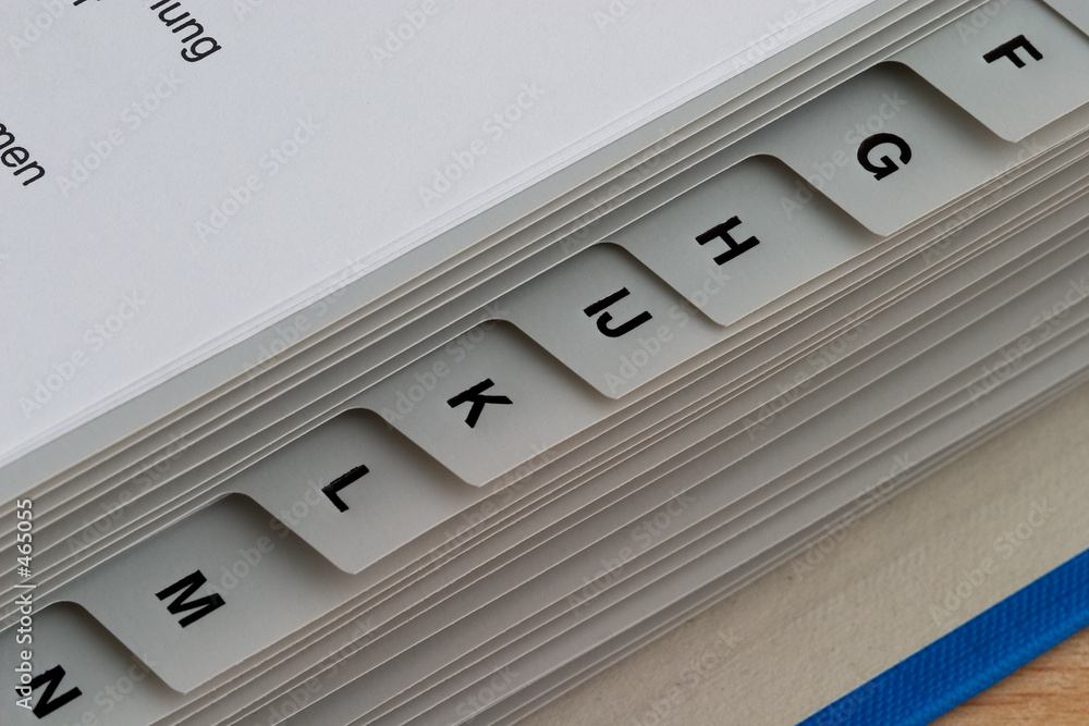 alphabetisches register Stock-Foto | Adobe Stock