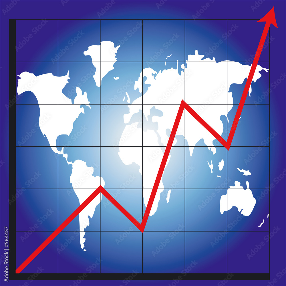 chart and map of the world Stock Illustration | Adobe Stock