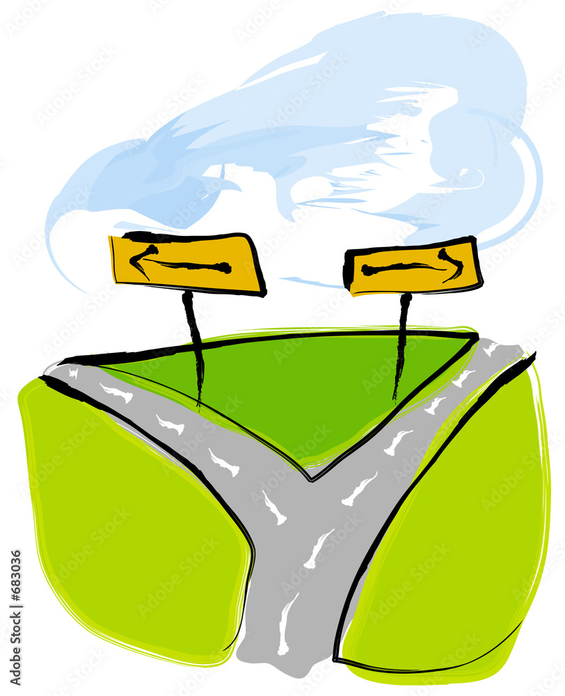 Two Paths Cartoon