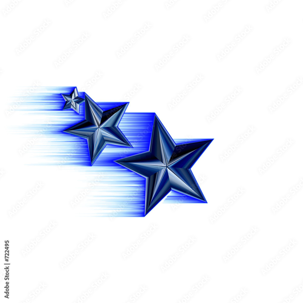 blue 3d shooting stars Stock Illustration | Adobe Stock