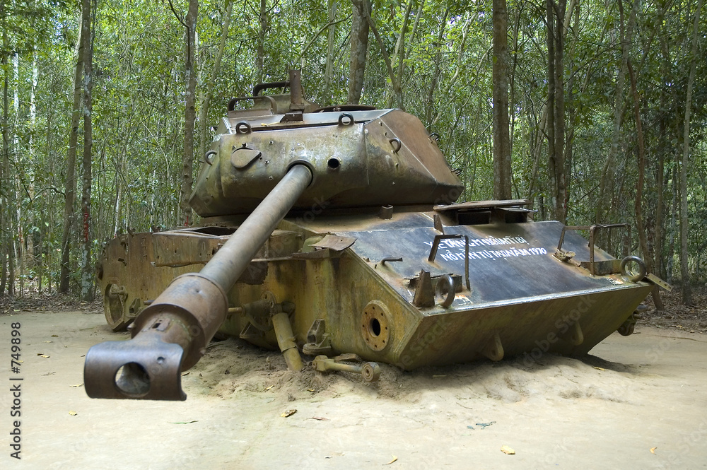 american tank destroyed during vietnam war Stock Photo | Adobe Stock