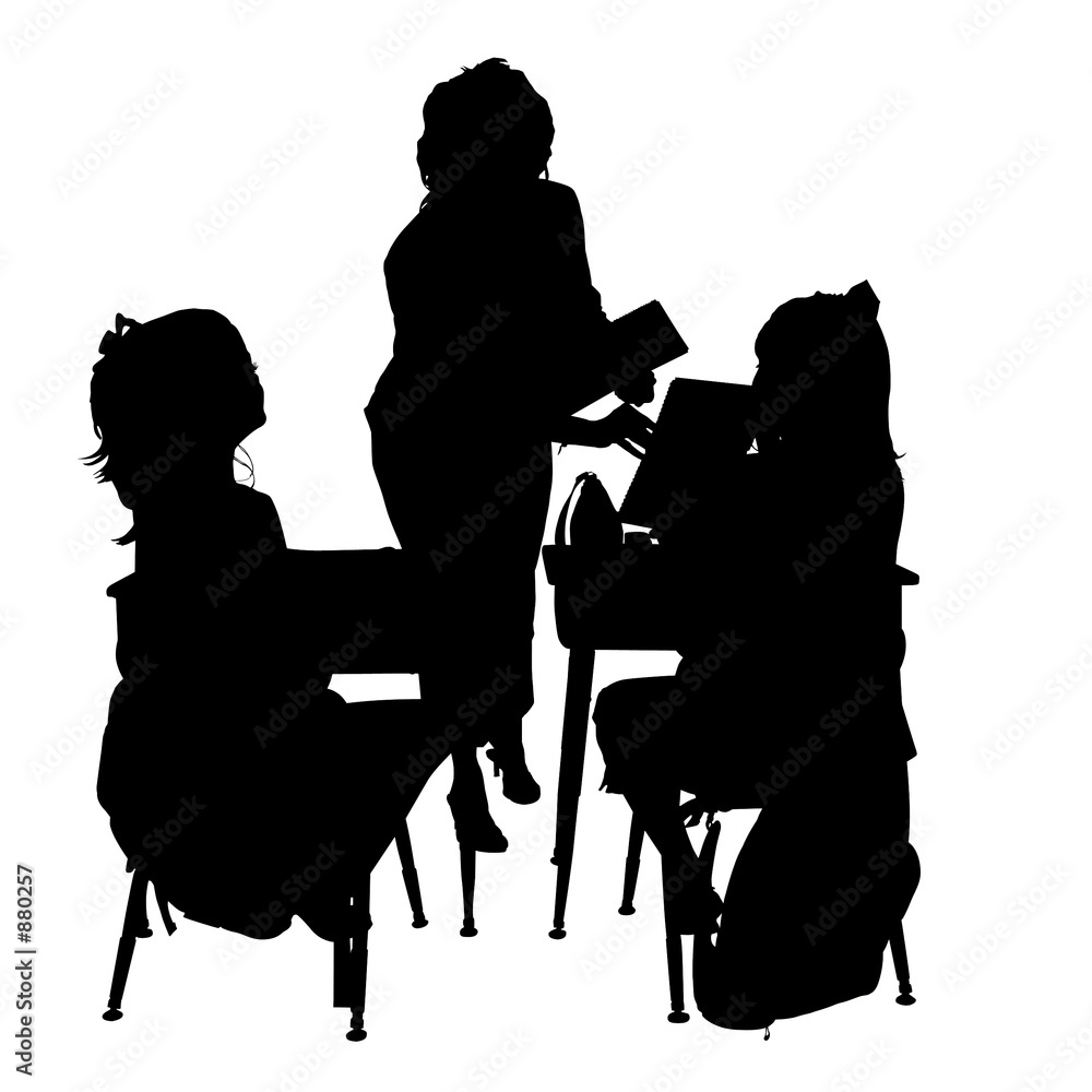 silhouette with clipping path of classroom Stock Illustration | Adobe Stock