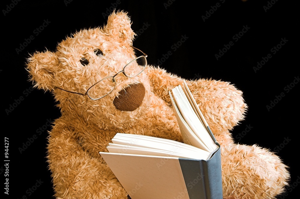 teddy bear reading Stock Photo | Adobe Stock