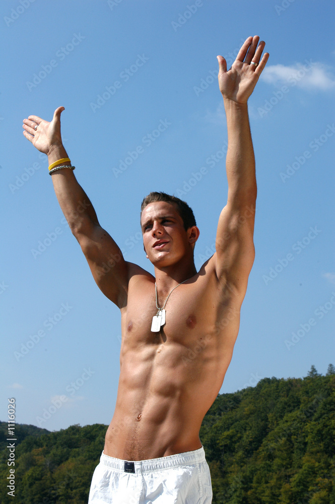 muscular male model Stock Photo | Adobe Stock