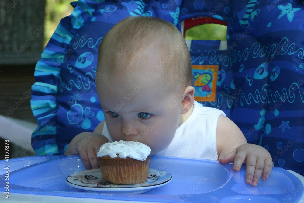Baby Eating Cupcake