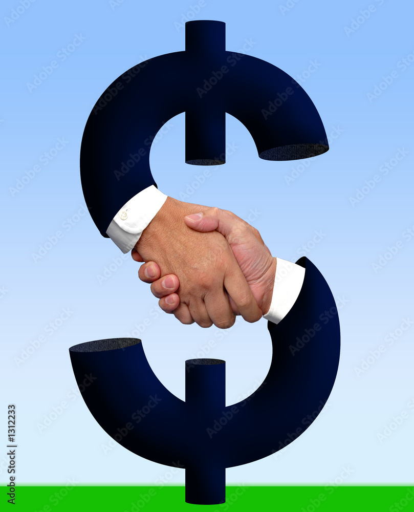 handshake with money sign Stock Illustration | Adobe Stock