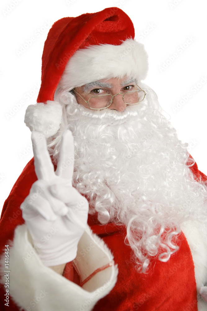 santa claus peace sign Stock Photo | Adobe Stock