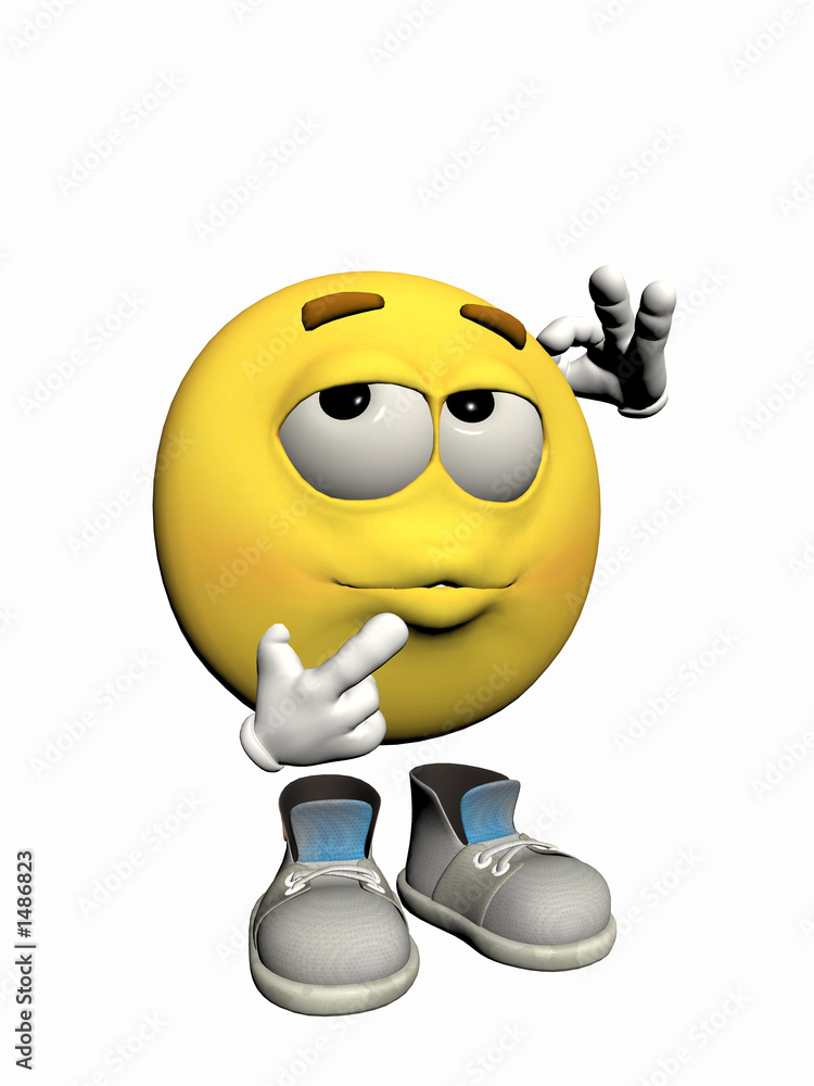 emoticon guy thinking. Stock Photo | Adobe Stock