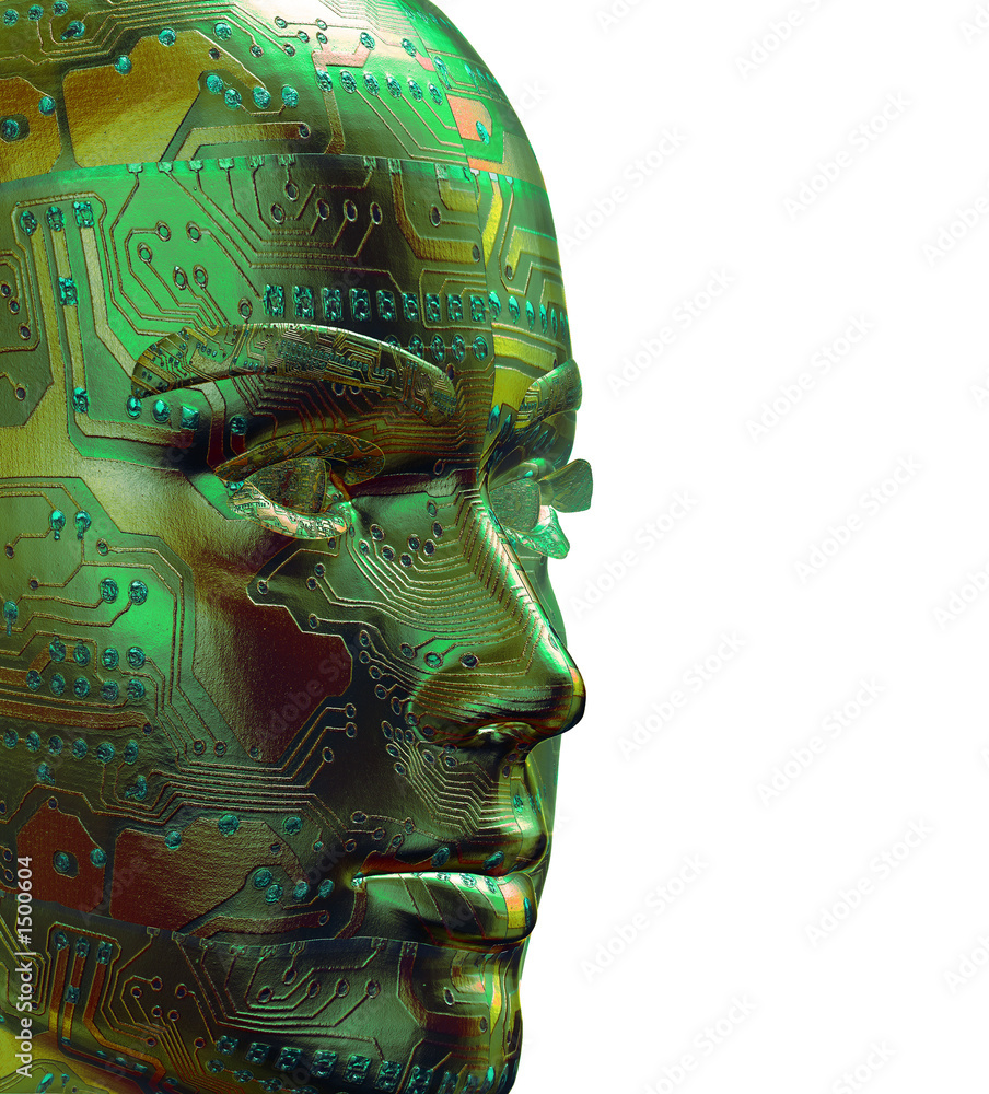 3d cyber bionic face Stock Illustration | Adobe Stock